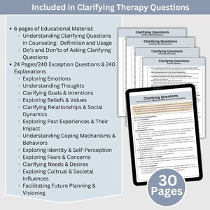 Therapy Questions Cheat Sheet: 240 Clarifying Questions (digital ...