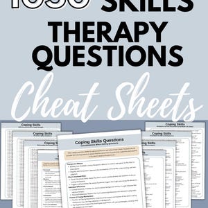 Therapy Questions for Coping Skills, Therapy Cheat Sheet Open-ended ...