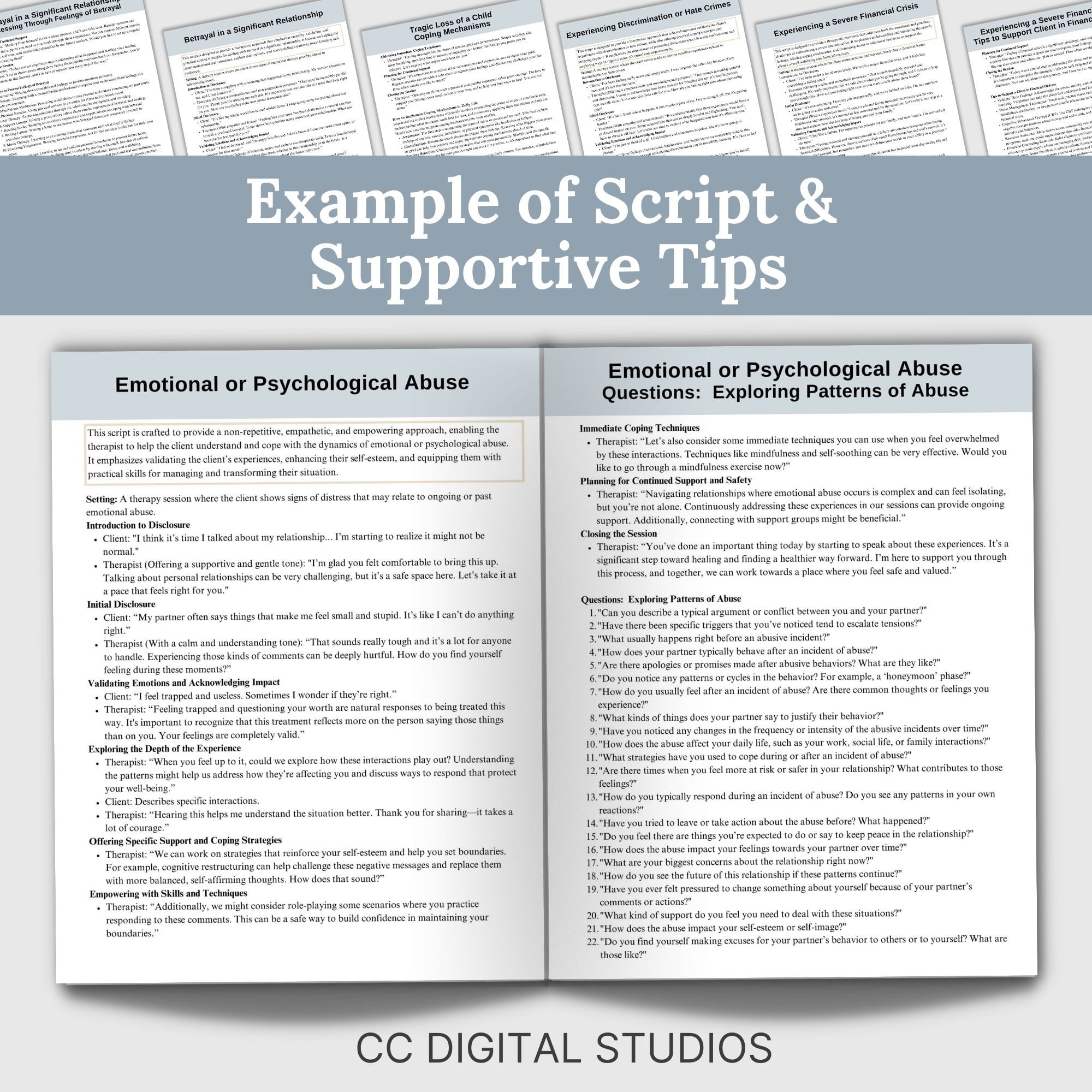 Trauma Therapy Scripts & Tips, Therapist Office Cheat Sheets, Therapist ...