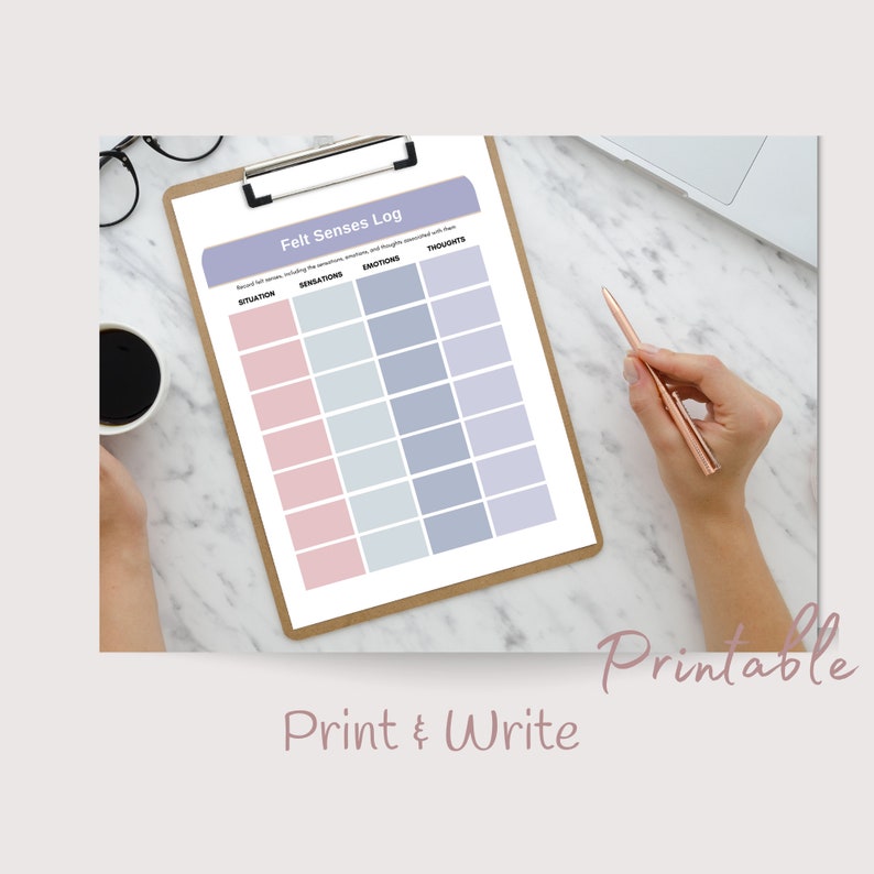 Somatic Therapy Worksheets, Felt Senses Somatic Exercises for Sensory ...