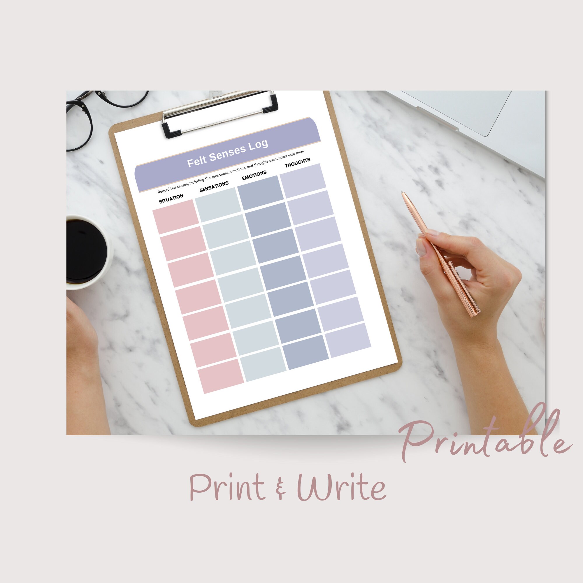 Somatic Therapy Worksheets, Felt Senses Somatic Exercises for Sensory ...