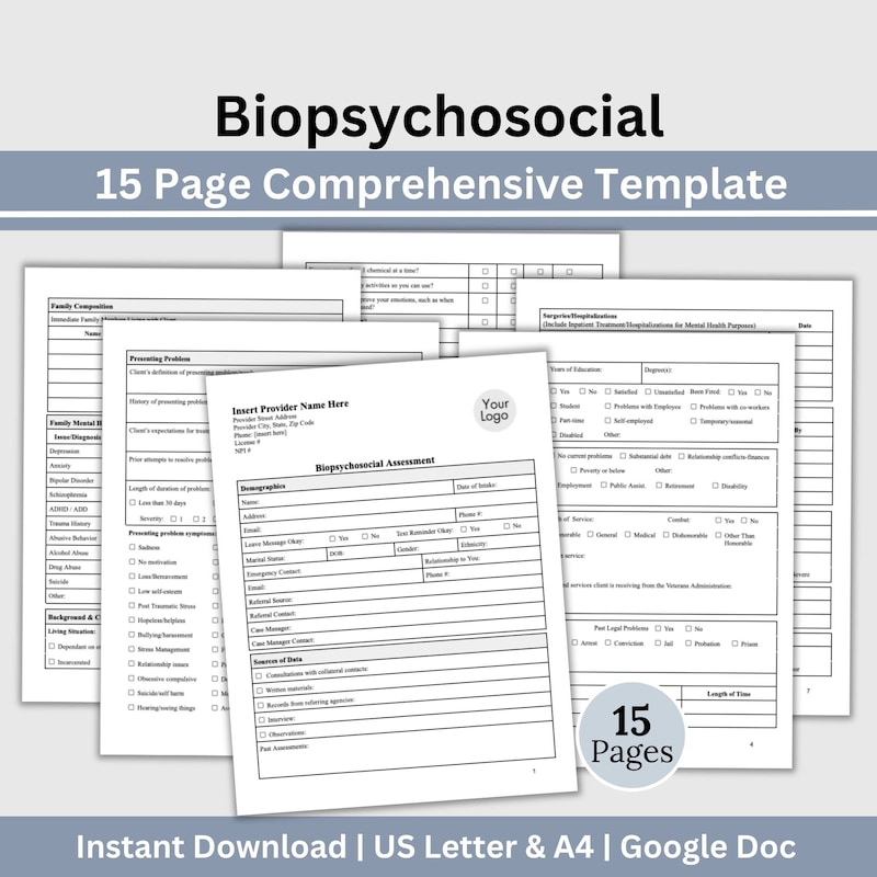 Biopsychosocial formulation template - Etsy.de