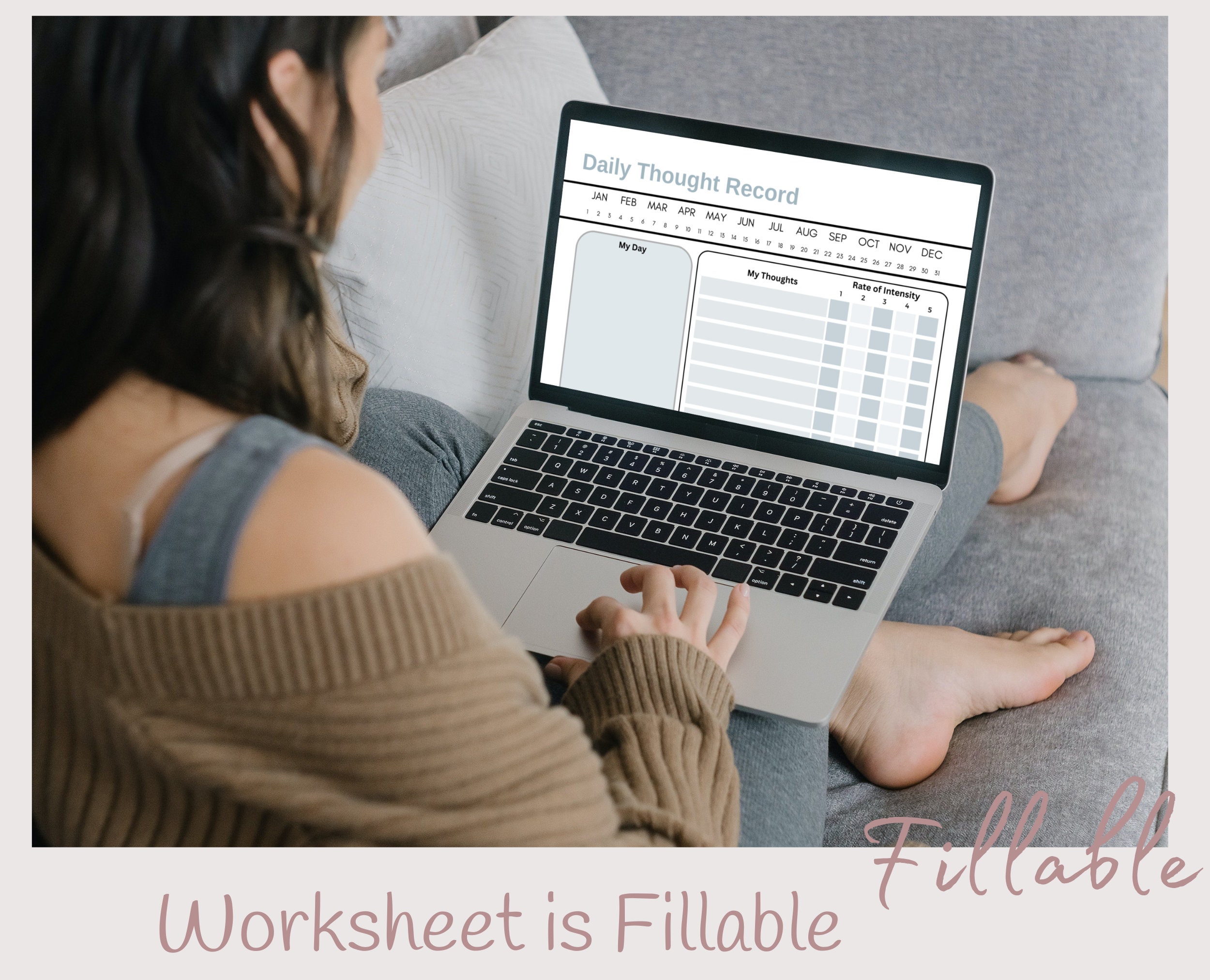 Daily Thought Log, Thought Challenging Worksheet, Cognitive Distortions ...