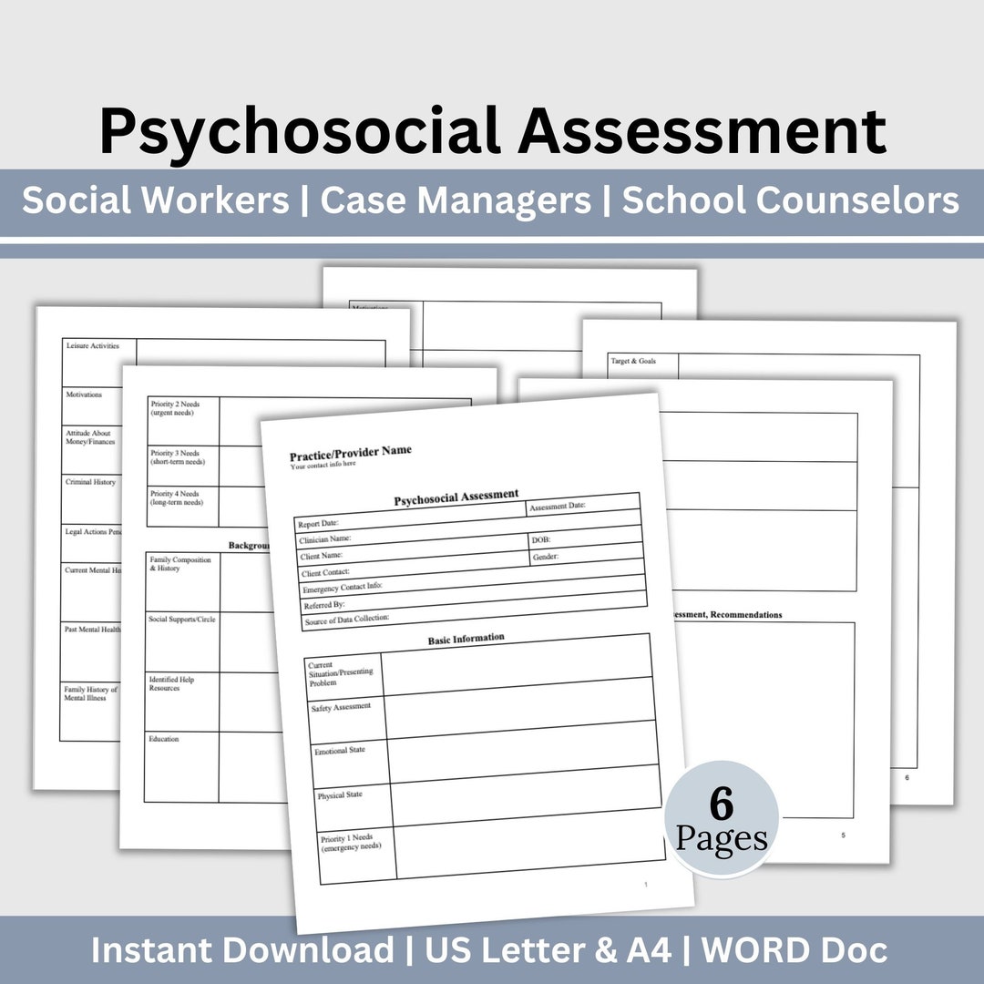 Psychosocial Assessment for Social Workers, School Counselors, School ...