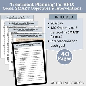 BPD Treatment Planning: SMART Goals, DBT Skills, Therapy Interventions ...