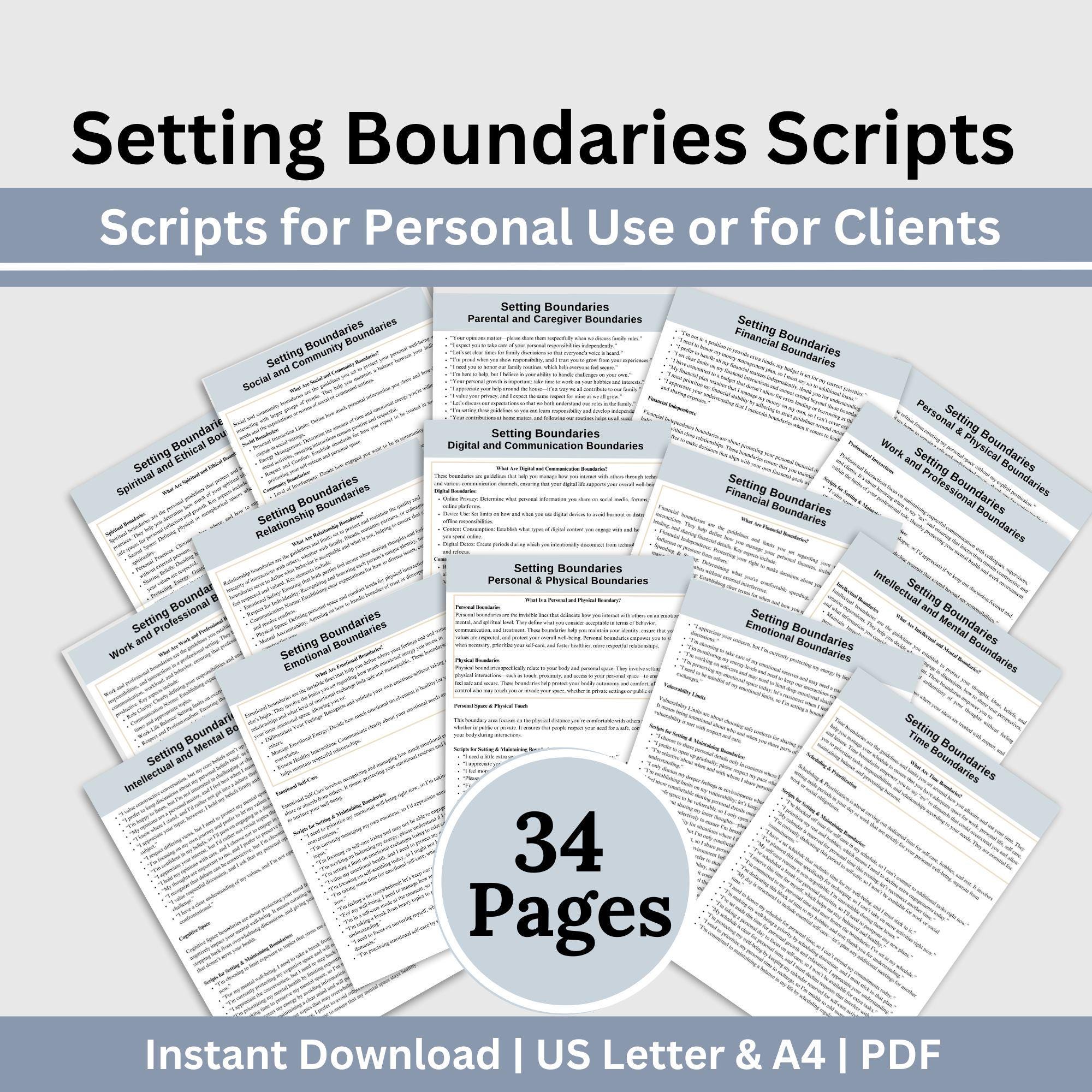 Setting Boundaries, Cheat Sheet for Boundary Setting, Therapy Script, Effective Boundaries ...