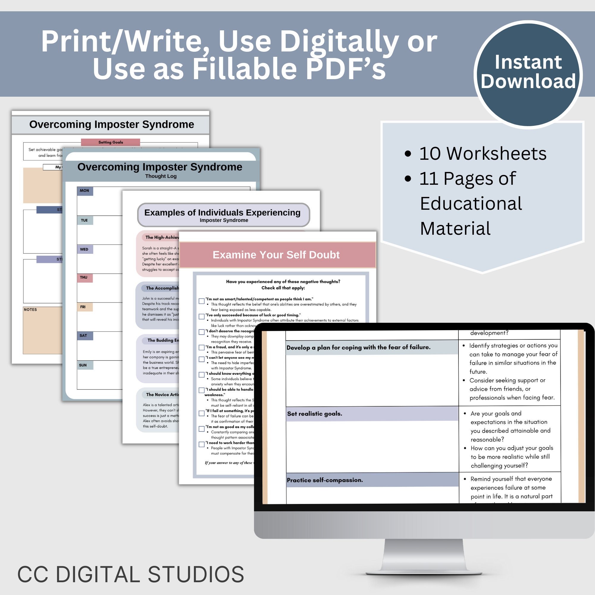 Imposter Syndrome Therapy Worksheets, Inner Child, Mental Health ...