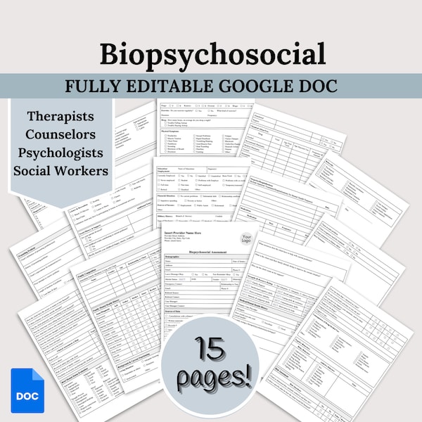 Biopsychosocial Assessment - Etsy