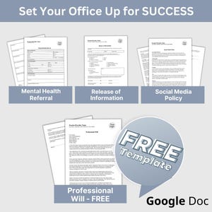 Policy Forms BUNDLE, Editable Google Docs, Psychologists Office ...