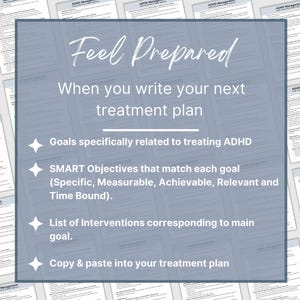 ADHD SMART Goals Planner Objectives Treatment Planning Tool for ADHD ...