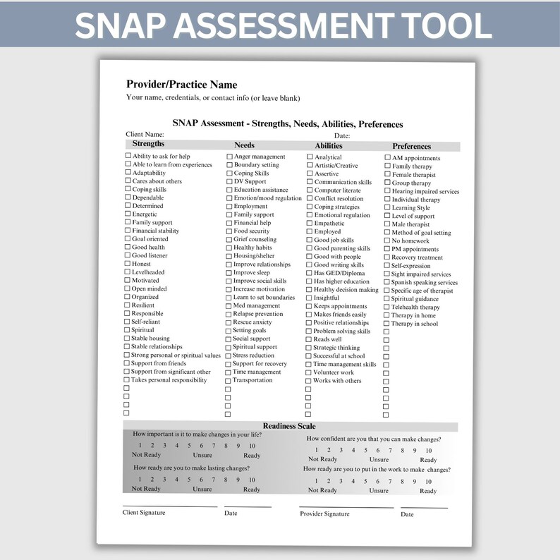 SNAP Needs Assessment: Client Intake Form + Maslow's Hierarchy Poster ...