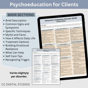 Psychiatric Disorders Cheat Sheet Bundle: Therapy Tools (digital ...