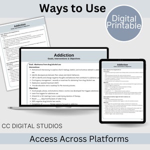 Addiction Treatment Plan Cheat Sheet: Counselor Therapy Tool (fillable ...