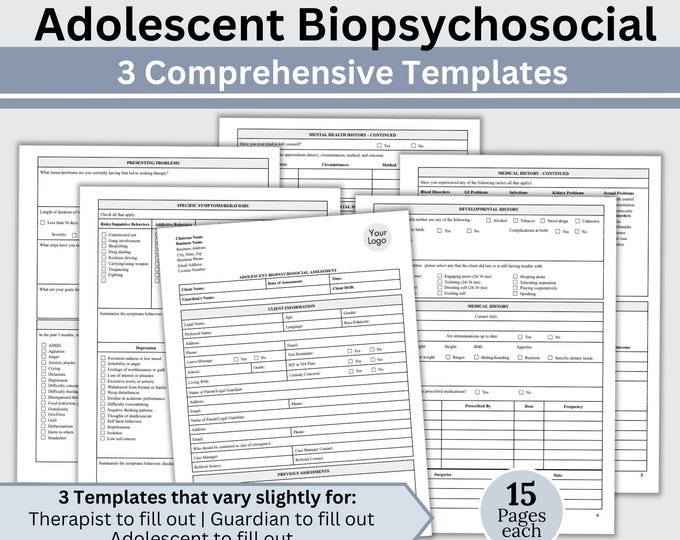 Printable Diagnostic Interview, Biopsychosocial, Counseling Intake Form ...