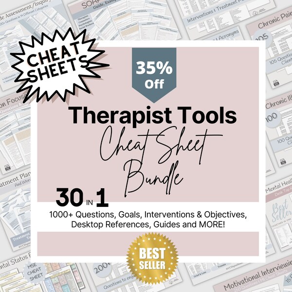 Therapist Cheat Sheet - Etsy