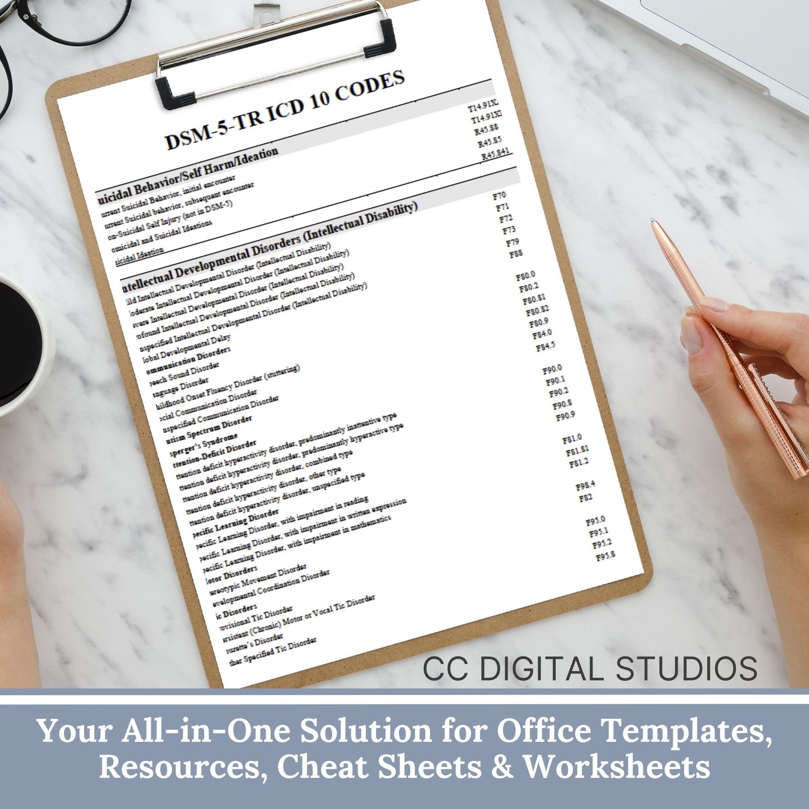 Mental Health Codes Cheat Sheet: DSM-5, ICD-10, CPT (digital Download ...