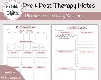Therapy Session Notes Fillable Printable PDF Mental - Etsy
