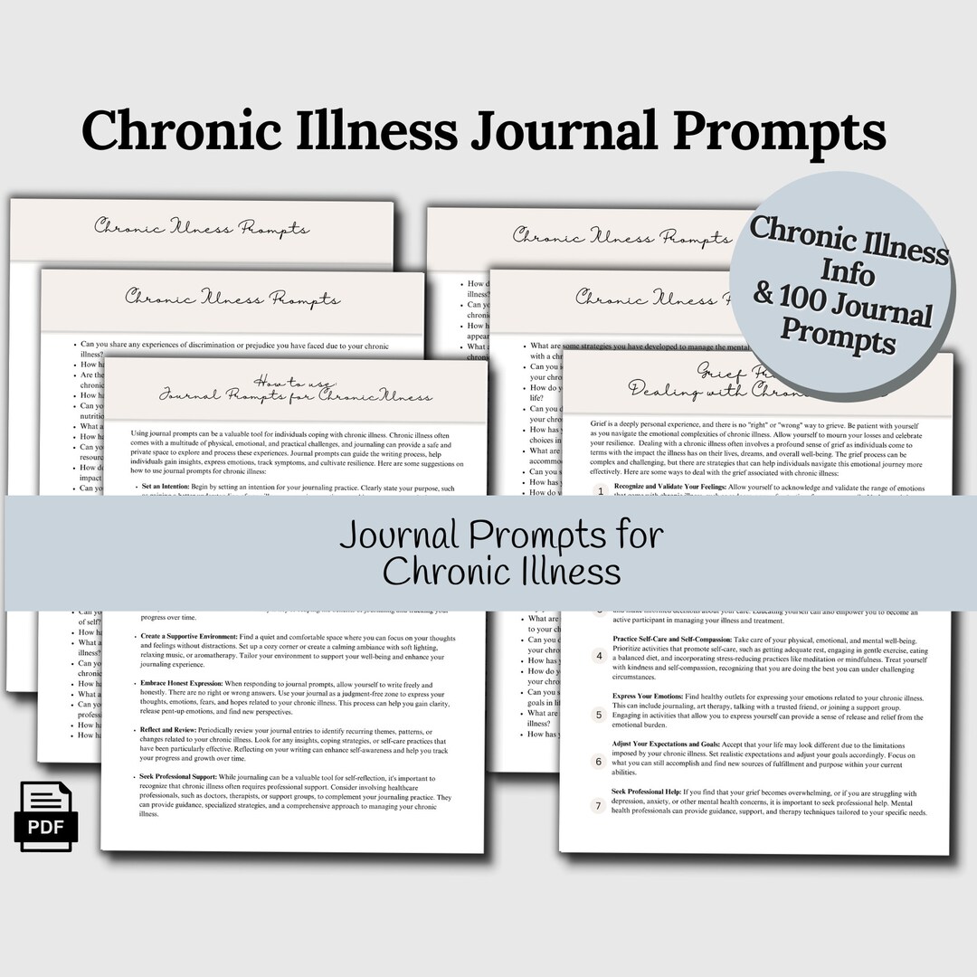 Chronic Illness Journal Prompts, 100 In-depth Journal Prompts for ...
