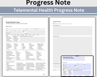 Progress Notes for Therapists Counseling Template Therapy Tool ...