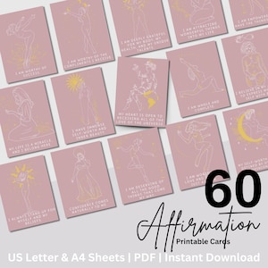 60 Empowering Affirmation Cards for Women, Motivational, Confidence ...