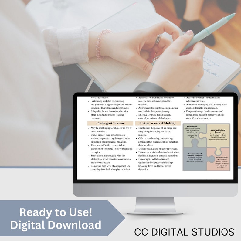 Narrative Therapy Quick Reference Guide: Counseling Handout (digital ...