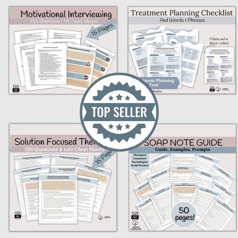 Therapy Cheat Sheet BUNDLE, Counseling Tools for Therapists Office ...