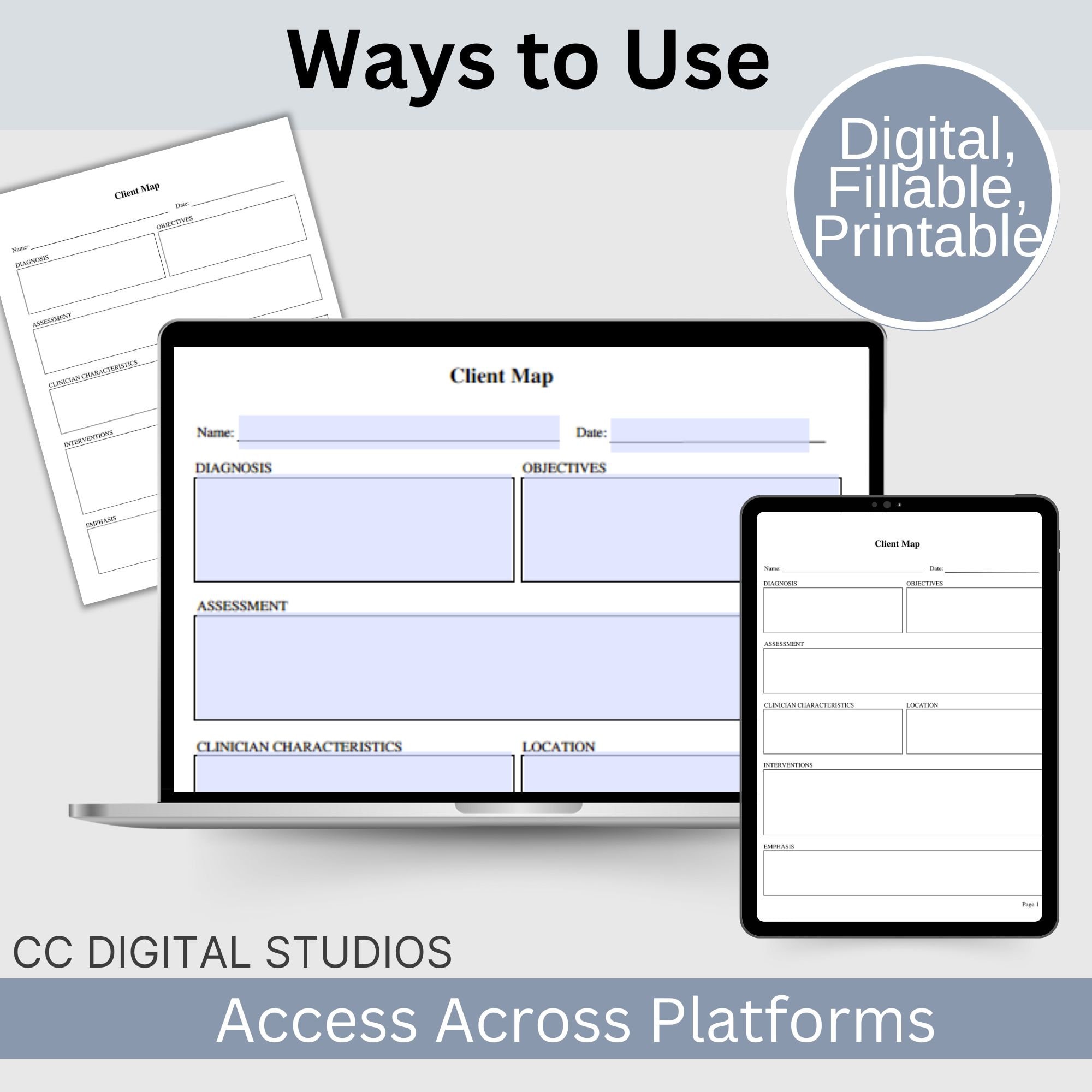Therapy Client Mapping & Treatment Planning Tool Case Conceptualization ...