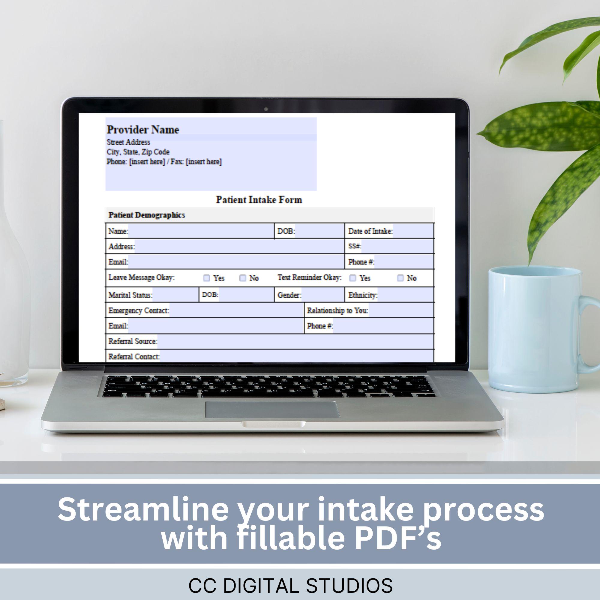 Patient Intake Form Template: Fillable Medical History PDF for Doctor's ...