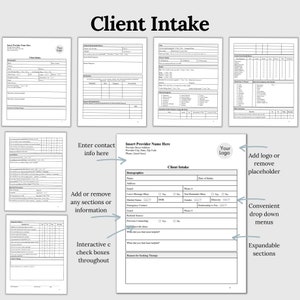EDITABLE Therapy BUNDLE for Mental Health Practice, Therapy Notes ...