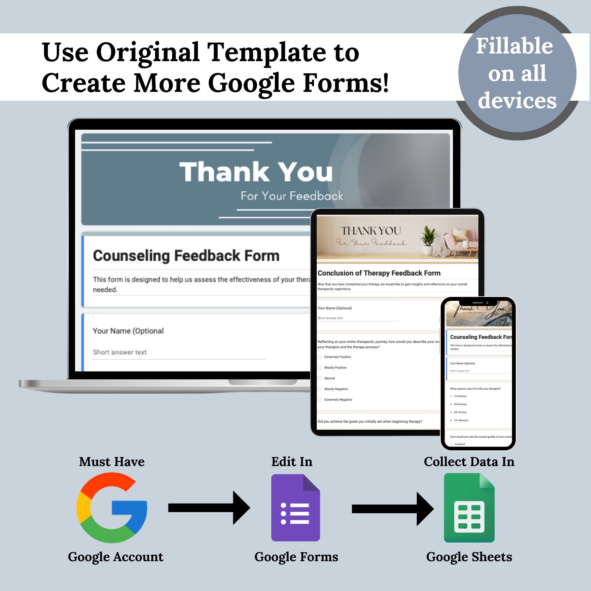 Counseling Feedback Google Forms Template: Therapist Resource (digital ...