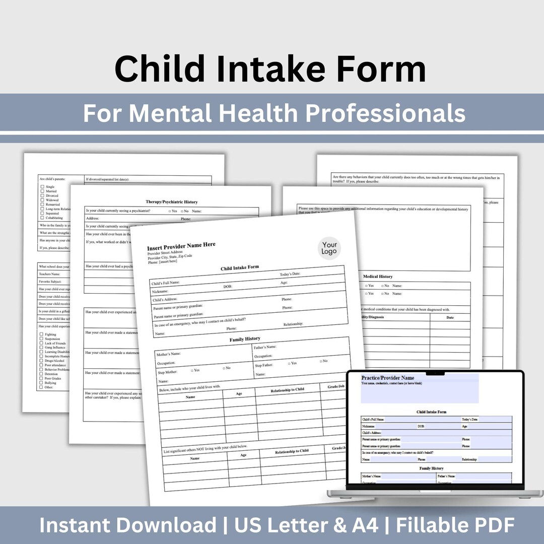 Child Intake Form Adolescents, Therapist Office, School Psychology ...