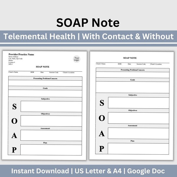 Google Doc Soap Note Template - Etsy