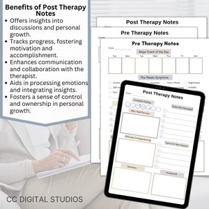 Pre & Post Therapy Notes, Therapy Session Log, Session Planner ...