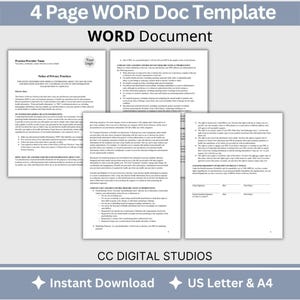 HIPAA Template Notice of Privacy Practices for Private Practice, WORD ...