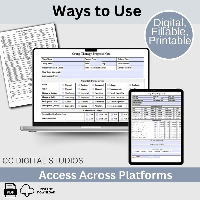Group Therapy Progress Note, Therapist Office Template, Counseling ...