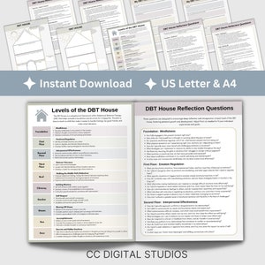 DBT House Therapy Worksheets, Growth Mindset, BPD, DBT Workbook ...