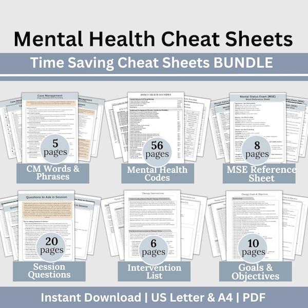 DSM 5 CHEAT SHEETS - Etsy Canada