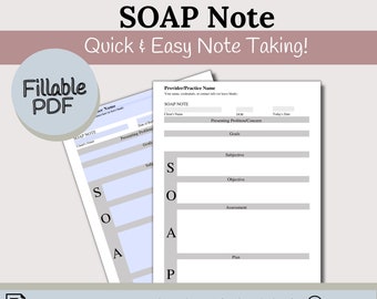 SOAP Notes Form Massage Therapist Spa Medical Spa Day - Etsy