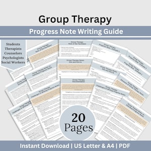 Group Therapy Progress Note Guide, Therapy Cheat Sheet, Counseling ...