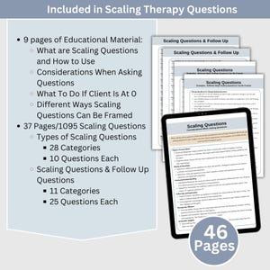 Therapy Questions Scaling Questions for Counseling Sessions, Therapy ...