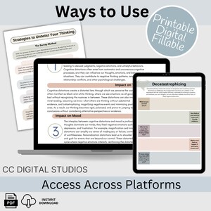 Cognitive Distortion CBT Worksheets, Trauma Therapy Worksheets ...