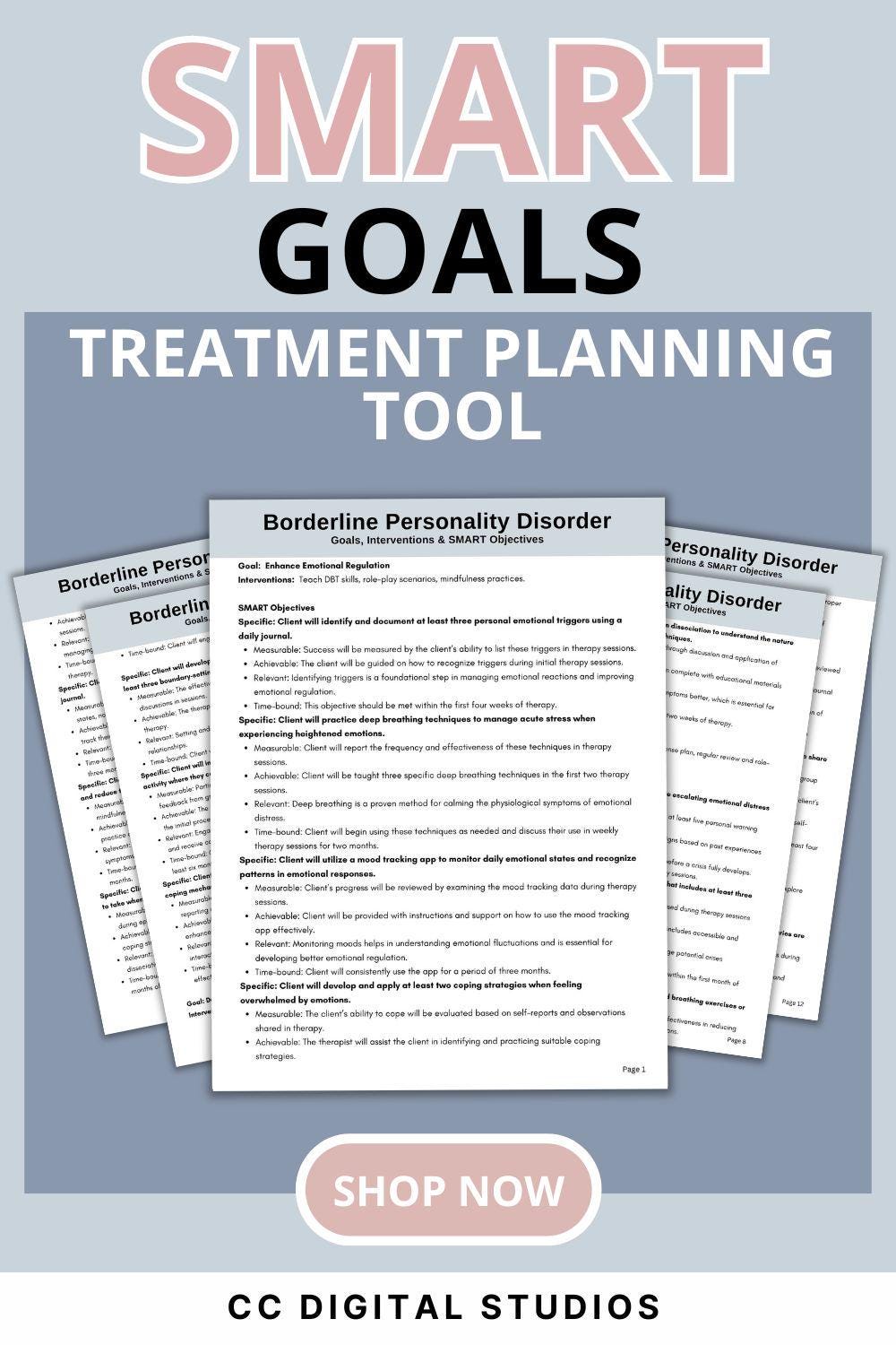 BPD Treatment Planning: SMART Goals, DBT Skills, Therapy Interventions ...