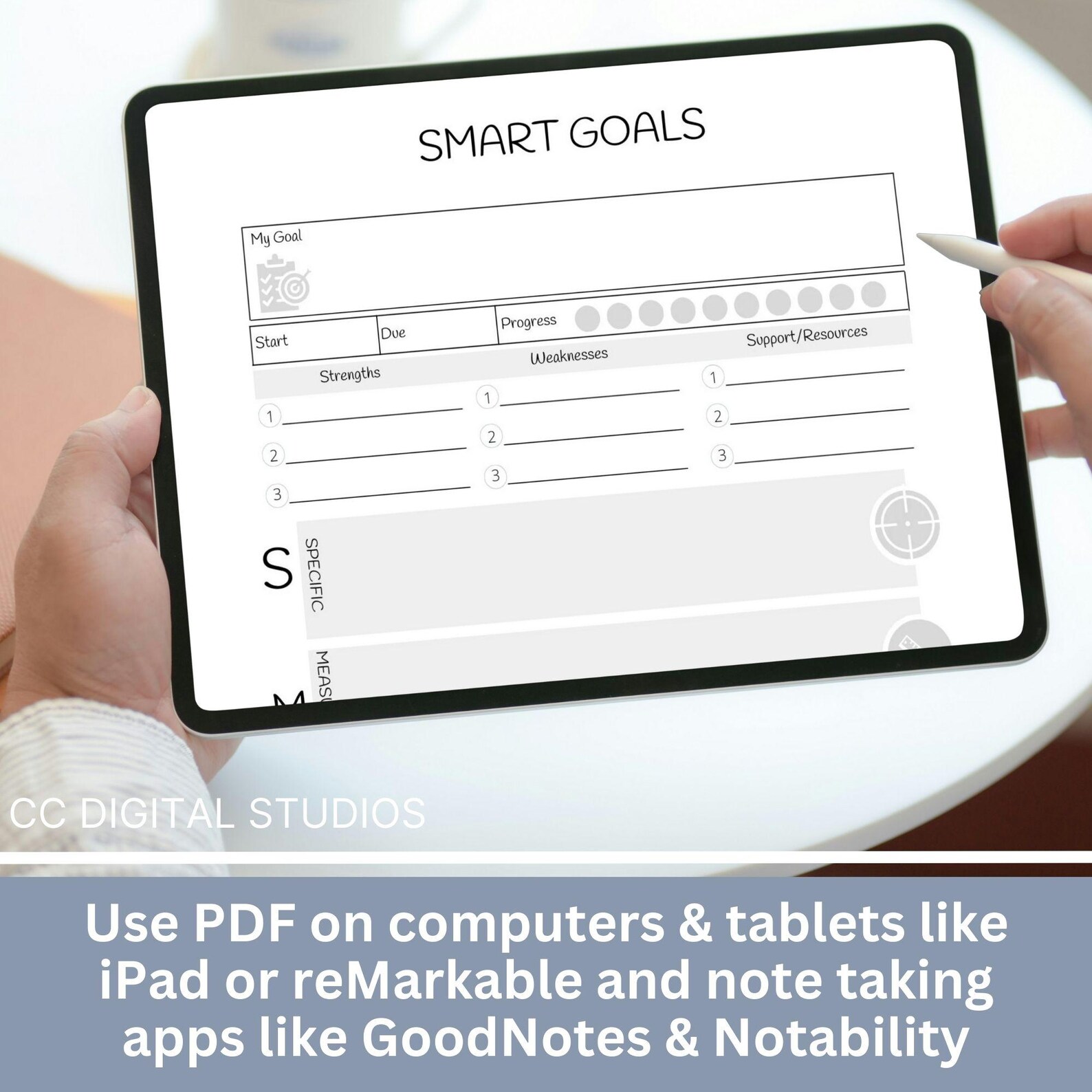 SMART Goals Template, Goal Setting Worksheet, Goal Tracker, DBT Skills ...