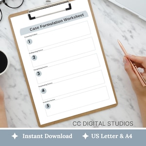 5 P's Case Formulation Worksheets: Mental Health Client Map (digital ...