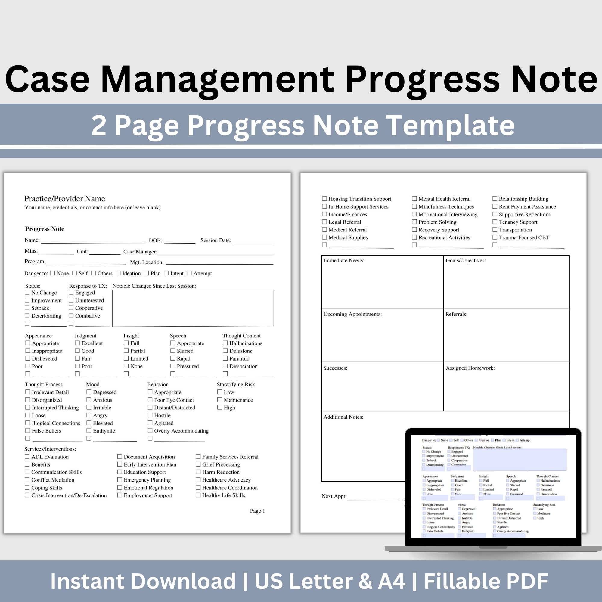 Case Management Notes, Progress Notes, Social Worker, Therapy Resource ...