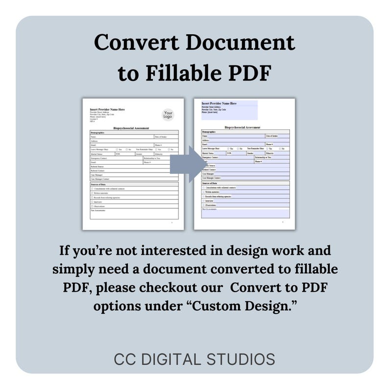 Custom Business Form Templates: Fillable PDF & DOC (digital Download ...