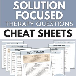 Solution Focused Therapy Questions: Cheat Sheets for Therapists ...