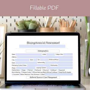 Biopsychosocial Intake Assessment Form Comprehensive Fillable - Etsy