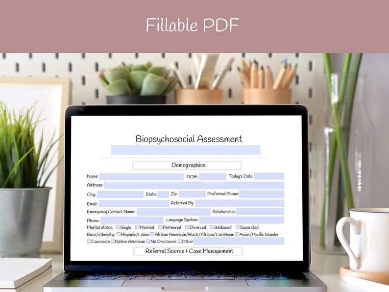 Biopsychosocial Intake Assessment Form Comprehensive Fillable - Etsy