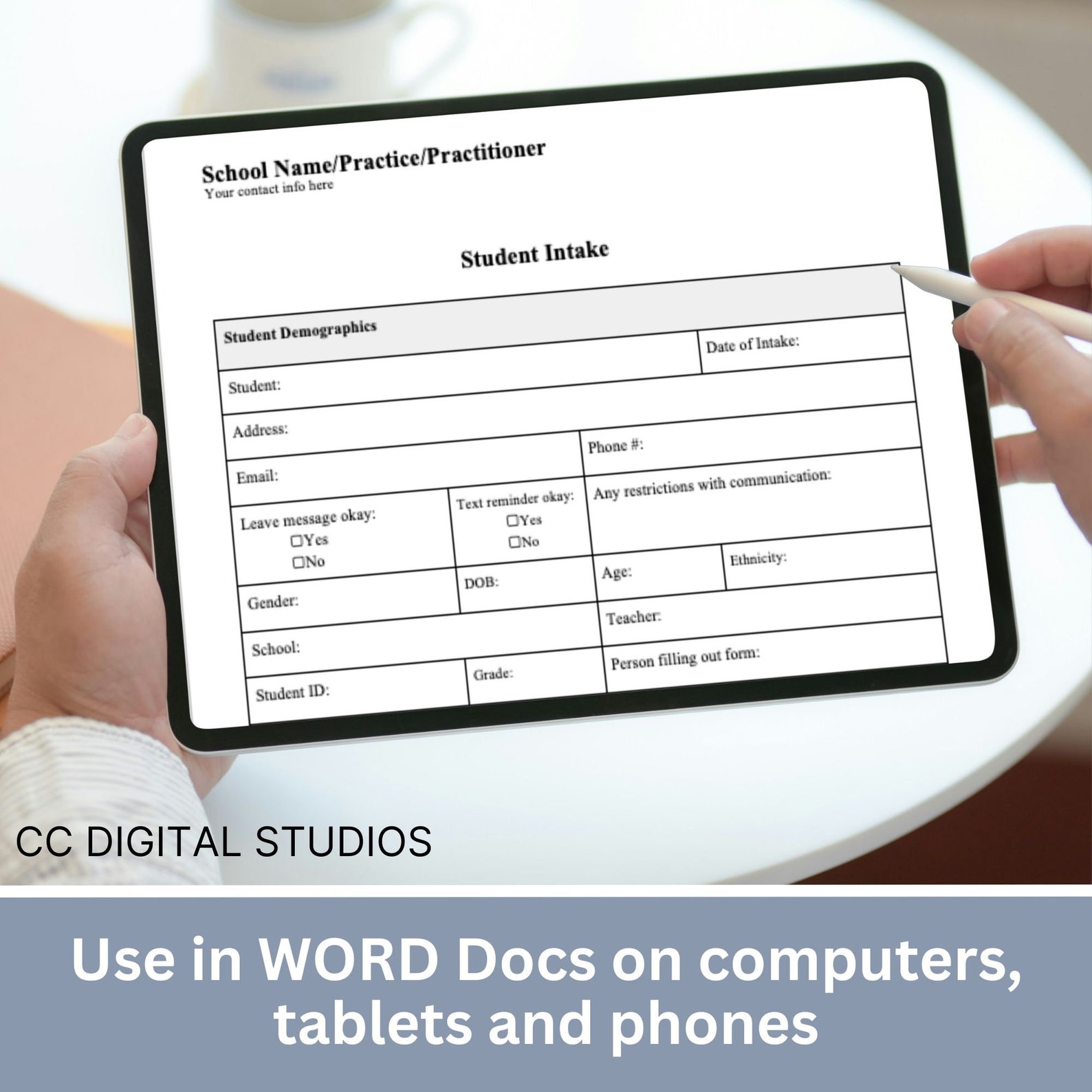 Student Intake Mental Health Form, School Social Worker, School ...